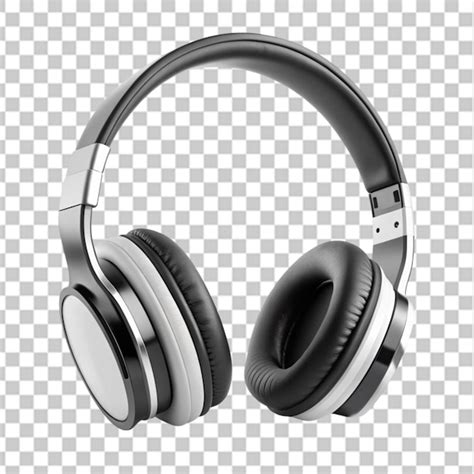 Fones De Ouvido Sem Fios Em Branco E Preto Em Fundo Transparente PSD