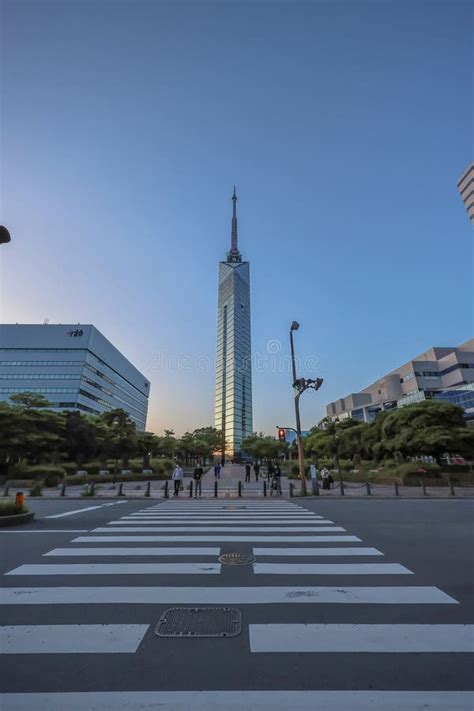 May 16 2024 Fukuoka Tower As Seen From Sazae Street Editorial Stock