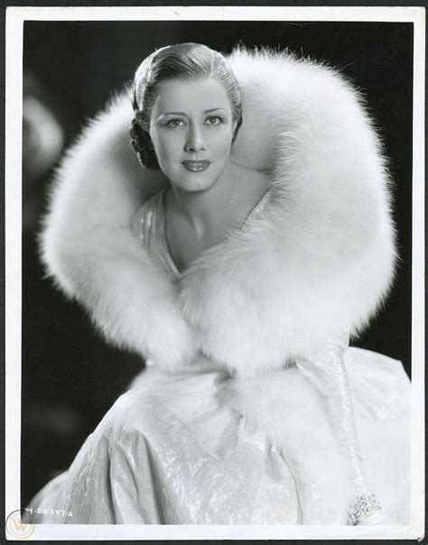 Irene Dunne Stunning In Fur Original Vtg 1935 Bachrach Stamp Rko