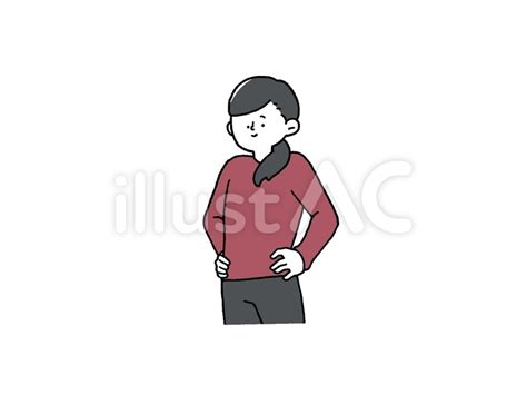 腰に手を当てる女性イラスト No 22989561／無料イラストフリー素材なら「イラストac」