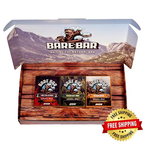 Bare Bar™ Natural Soap 3 Bar T Box For Men Bare Bar