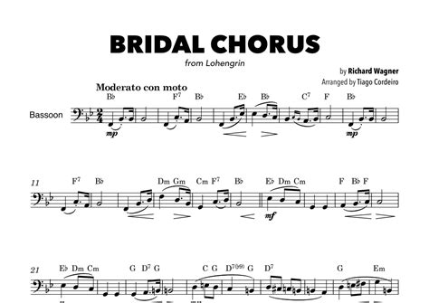 Bridal Chorus Arr Tiago Cordeiro By Richard Wagner Sheet Music For