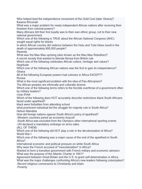 Decolonization Ghana Kenya South Africa Pdf Punjab