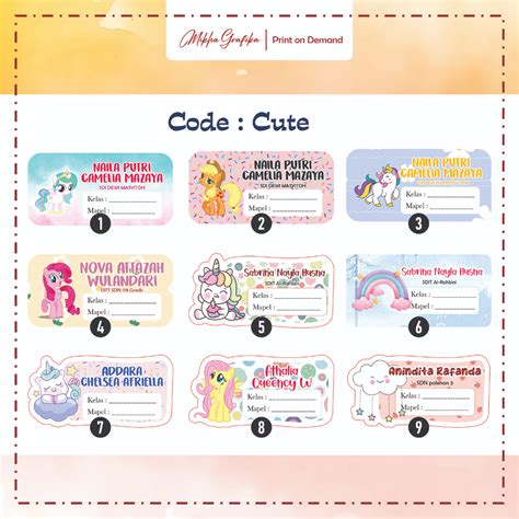 Jual Stiker Buku Sekolah Stiker Mapel Stiker Buku Pelajaran Mata