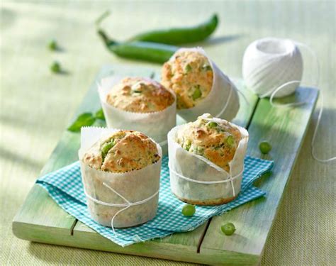 Muffins petits pois menthe et comté Receta