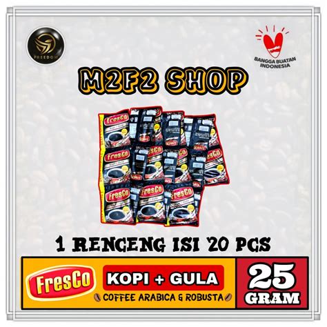 Fresco Coffee Arabica Sugar And Robusta Powder Sachet Gr Dozen Packaging Shopee Singapore