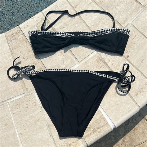Lemlem Swim Lemlem Sofia String Bikini Top And Bottom Size M Black