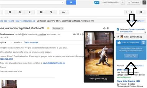 Attachments me envía a la nube los archivos adjuntos que recibes en tu