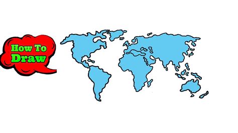 How To Draw World Map Easy Step By Step World Map Drawing Tutorial