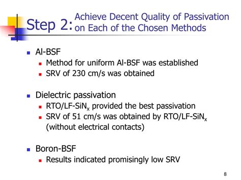 Ppt A Cost Effective Process For High Quality Back Surface Passivation In Si Solar Cells