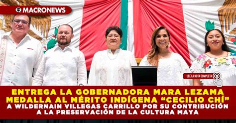 ENTREGA LA GOBERNADORA MARA LEZAMA MEDALLA AL MÉRITO INDÍGENA CECILIO