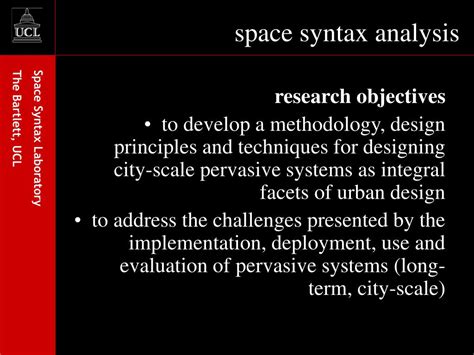 Ppt Space Syntax Analysis For Public Pervasive Systems Irene Lopez De Vallejo Ava Fatah Alan