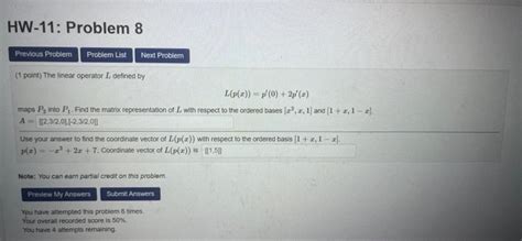 Solved Hw 11 Problem 8 Next Problem Previous Problem