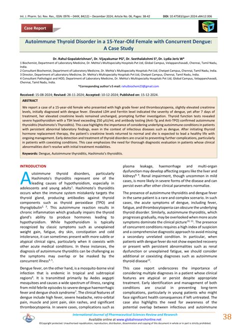 Pdf Autoimmune Thyroid Disorder In A 15 Year Old Female With