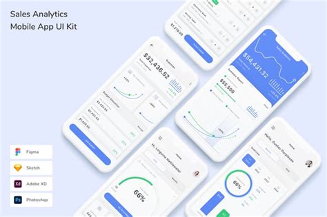 Sales Analytics Mobile App Ui Kit Design Template Place