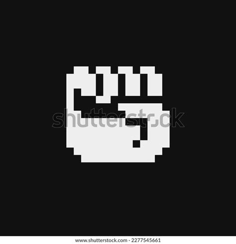 Raised Fist Pixel Art Icon Flat Stock Vector Royalty Free 2277545661