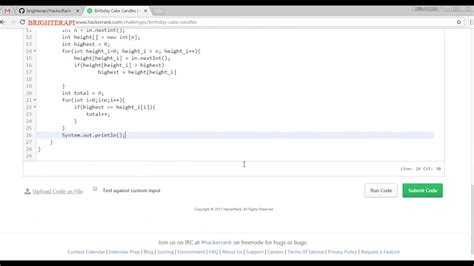Hackerrank Birthday Cake Candels Youtube