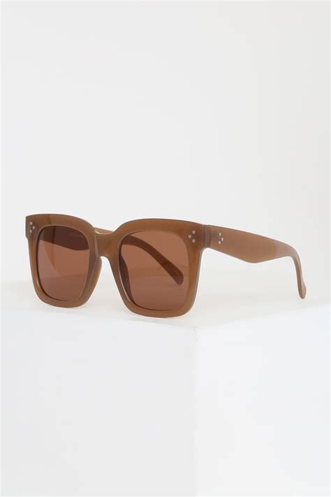 Cute Brown Sunglasses Oversized Sunglasses Square Sunnies Lulus