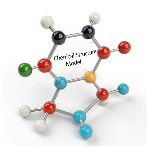 3d Chemical Structure Model With Labeled Atoms Stock Illustration Illustration Of Clinic