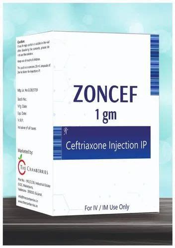 Zoncef Ceftriaxone Injection Ip 1gm At Rs 16 Vial In Vadodara Id