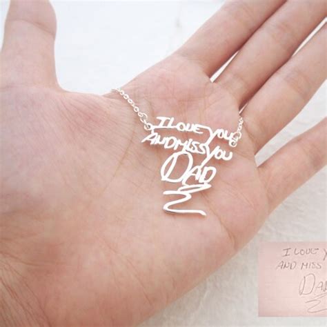 Personalized Signature Necklace Sterling Silver Handwriting Etsy