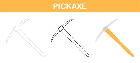 아이들을 위한 곡괭이 추적 및 색칠 워크시트 프리미엄 벡터