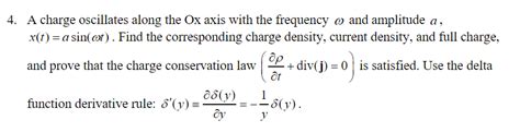 Solved 4 A Charge Oscillates Along The Ox Axis With The