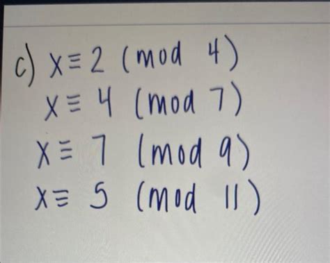 Solved 4 C X 2 Mod 4 X 2 Xe 4 Mod 7 Xe 7 Imod A