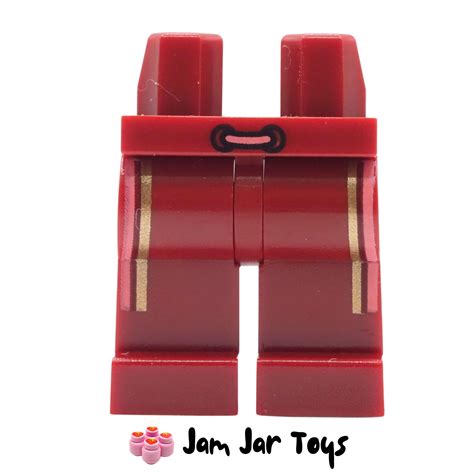 Lego Dark Red Legs With Coral Gold Vertical Stripes L249