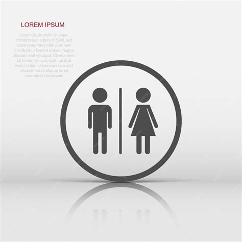 Icône De Toilettes Wc Vecteur Dans Un Style Plat Hommes Et Femmes