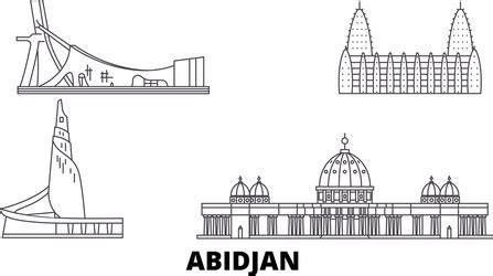 Cote divoire abidjan tourism landmarks Royalty Free Vector