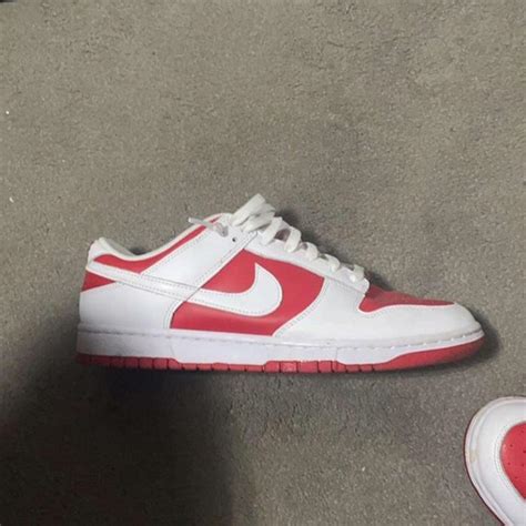 Dunk Low White University Red Uk 10 Hit Me With Offers Depop
