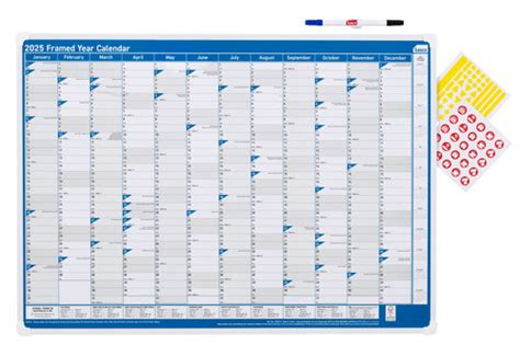 Sasco® 2025 Framed Year Planner 500 X 700mm Blue Mccarthy Brands Nz