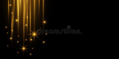 Golden Neon Glowing Beam Of Light Exploded Star Explosion With Dust