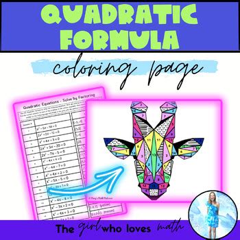 Quadratic Formula Coloring Activity By Mary S Math Mate TpT