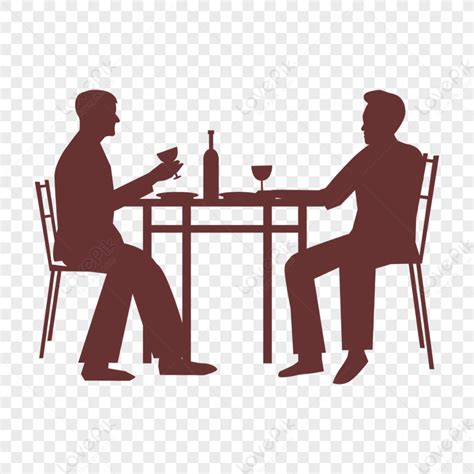 비즈니스 남성 식당 테이블 의자 실크업무물컵 Png 일러스트 무료 다운로드 Lovepik