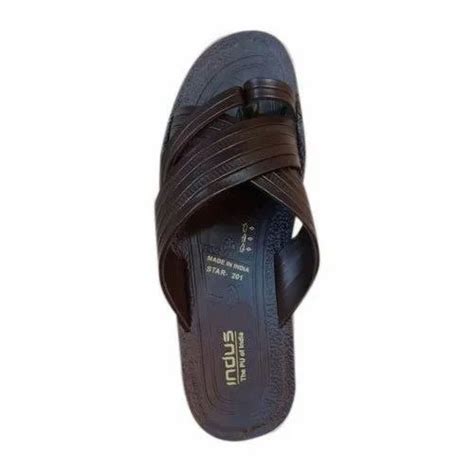 PU Daily Wear Mens Brown Slipper Size And Also Available In