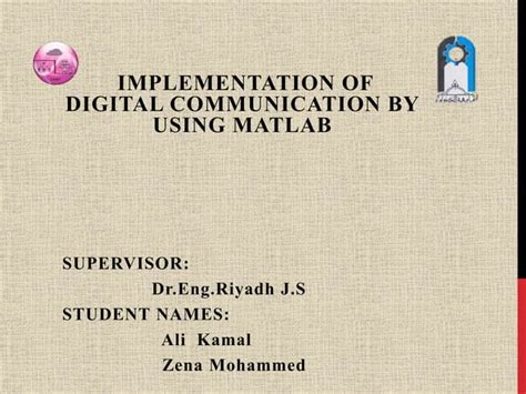 Implementation Of Digital Communication By Using Matlab Ppt