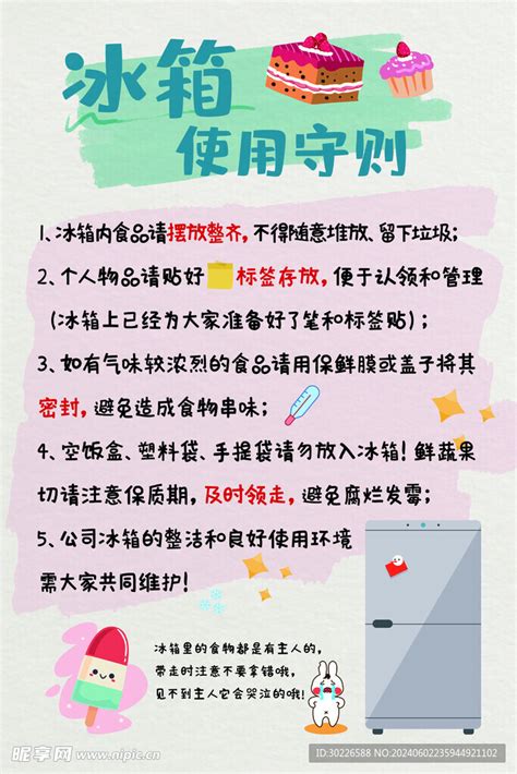 冰箱使用守则设计图 海报设计 广告设计 设计图库 昵图网
