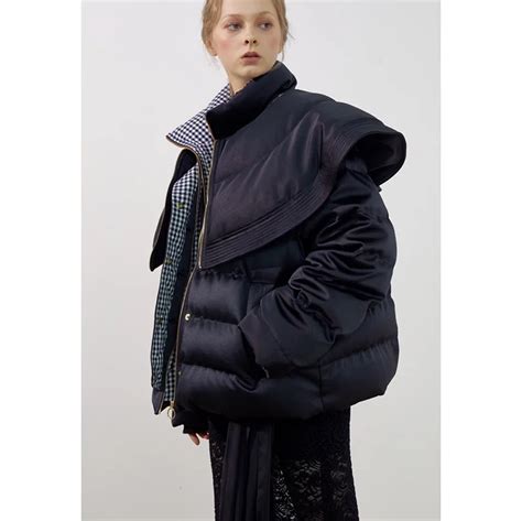 Getвесна Женская парка неровная теплая Iiiing короткая зимняя куртка теплая парка черная