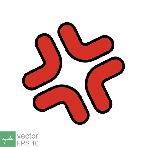 Anger Symbol Icon Simple Flat Style Red Angry Sign Cartoon Emoticon