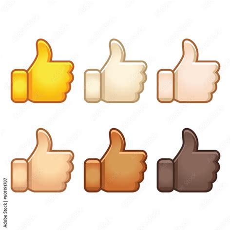 Different Mood Emoji Emotional Thumbs Up Emoji Hand Set Of Various