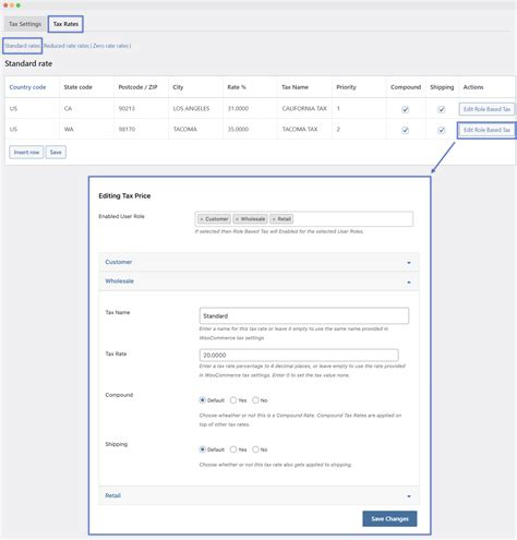 Woocommerce Role Based Tax Rates Tax Display Classes