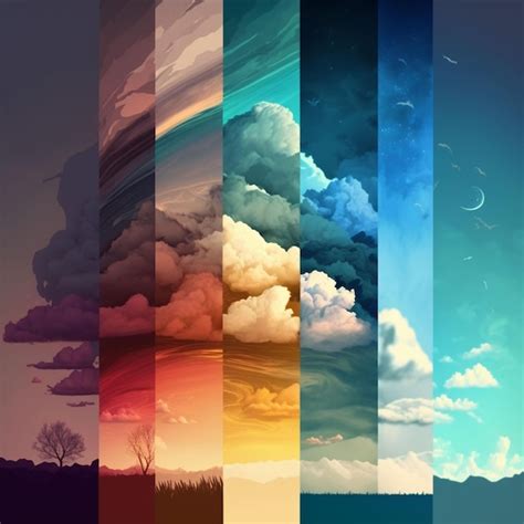 Premium Photo A Collection Of Different Clouds With Different Colors