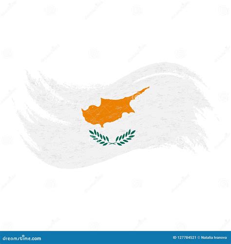 National Flag Of Cyprus Designed Using Brush Strokesisolated On A