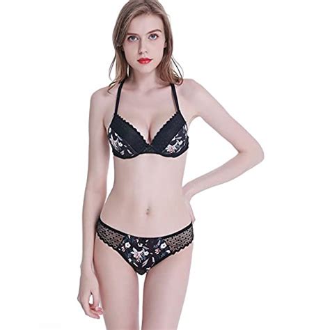 Women Sexy Floral Lace Extreme Padded Push Up Underwear Bra Set