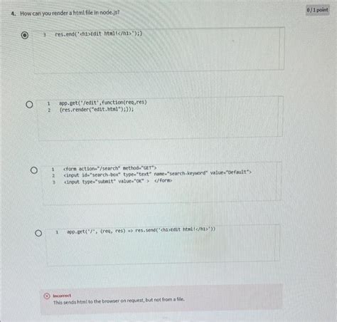 Solved 4 How Can You Render A Htmifile In Nodejs 1