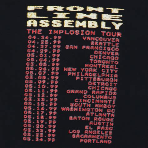 1999 Front Line Assembly Implosion Tour Shirt Wyco Vintage