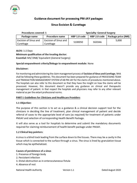 Sinus Excision And Curettage Medco Pdf Surgery Health Sciences