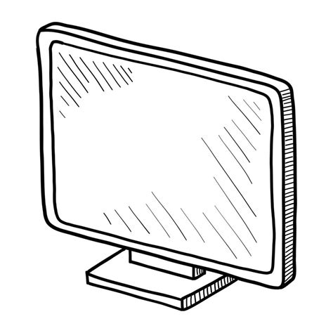 Vector Illustration Of A Computer Monitor Isolated On A White